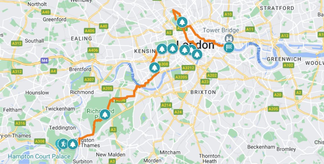 London Royal Parks Challenge: Trek challenge to UK